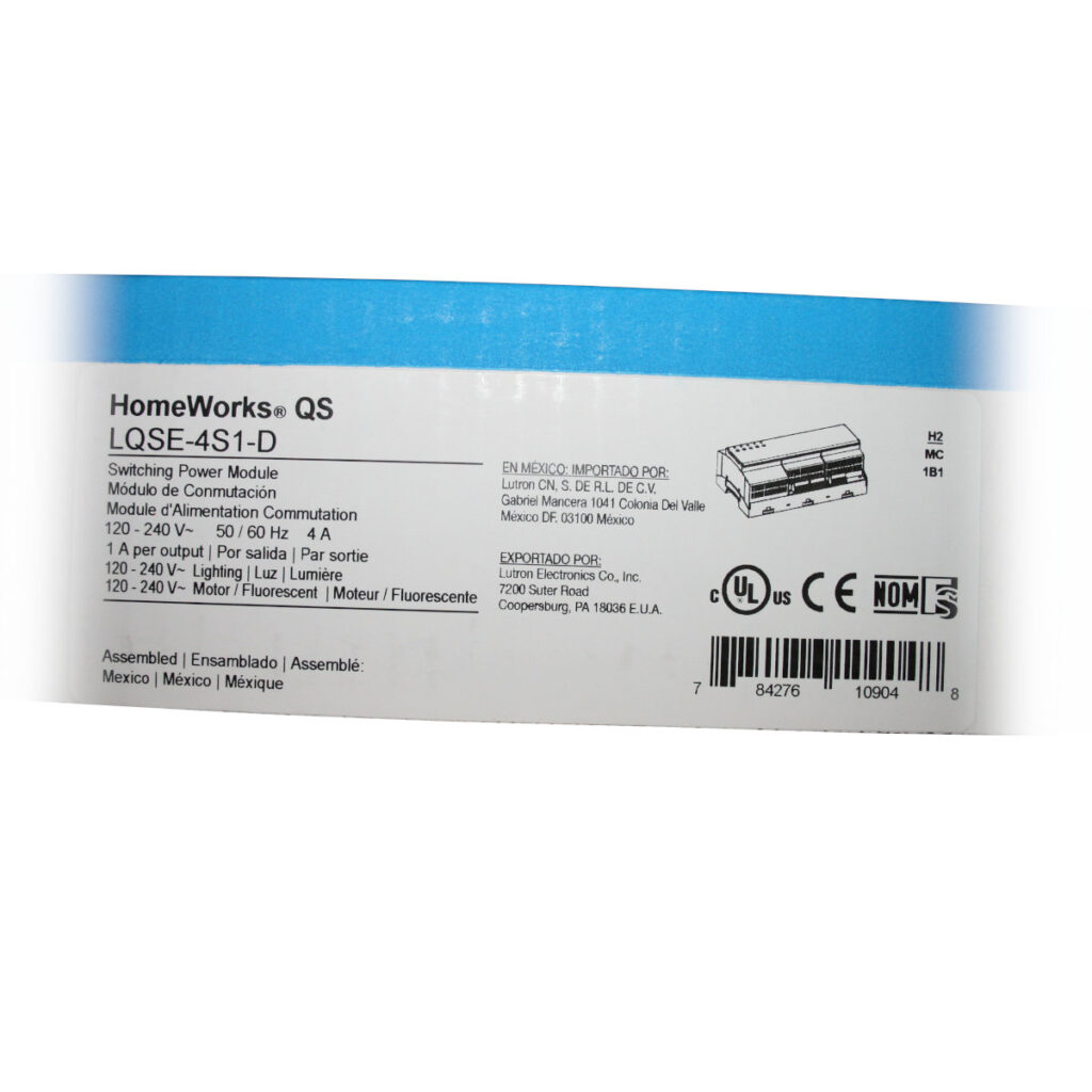 Modulo De Switcheo De 4 Zonas Lutron Homeworks Lqse-4s1-d 1a - Home Toys